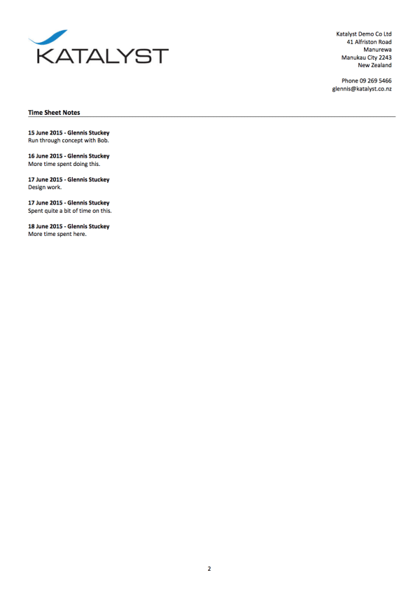 WorkflowMax Custom Invoice - Two Page with Timesheets - Katalyst Cloud ...